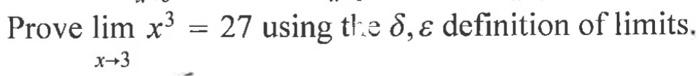Solved Prove limx→3x3=27 using th ↷δ,ε definition of limits. | Chegg.com