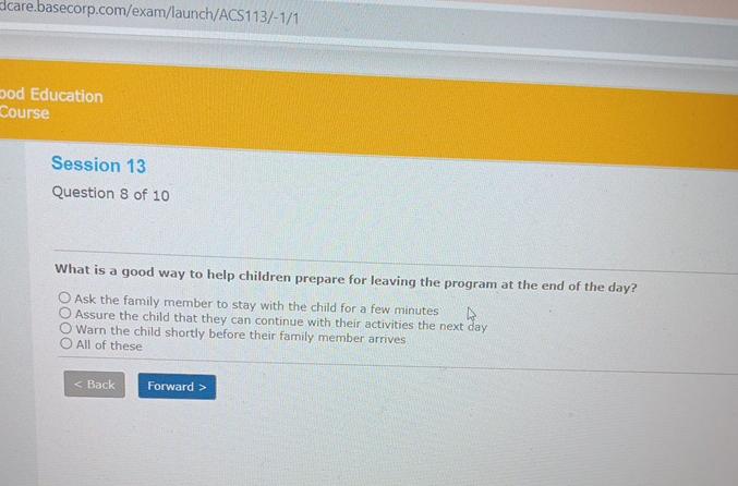 Solved dcare.basecorp.com/exam/launch/ACS113/-1/1Session | Chegg.com