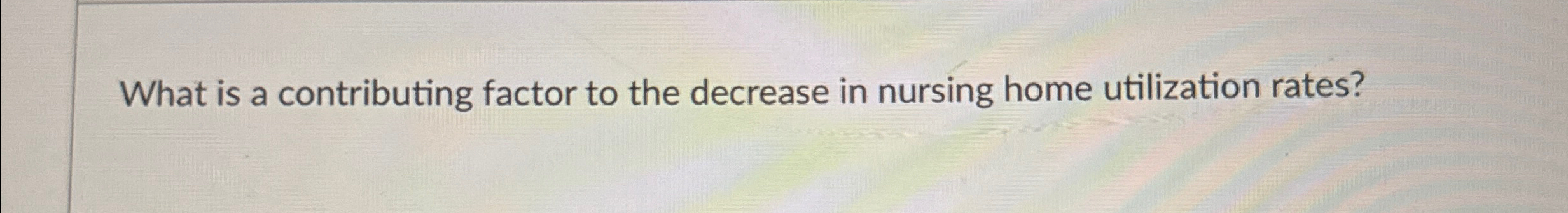 Solved What is a contributing factor to the decrease in | Chegg.com