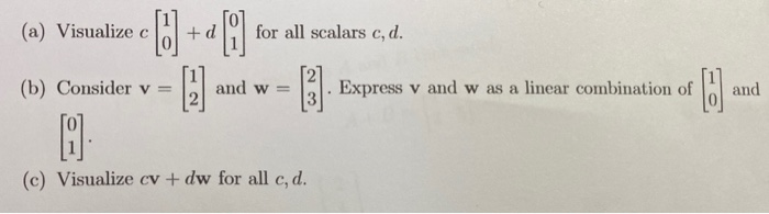 Solved (a) Visualize o for all scalars c, d. []+- (0) 2 (b) | Chegg.com