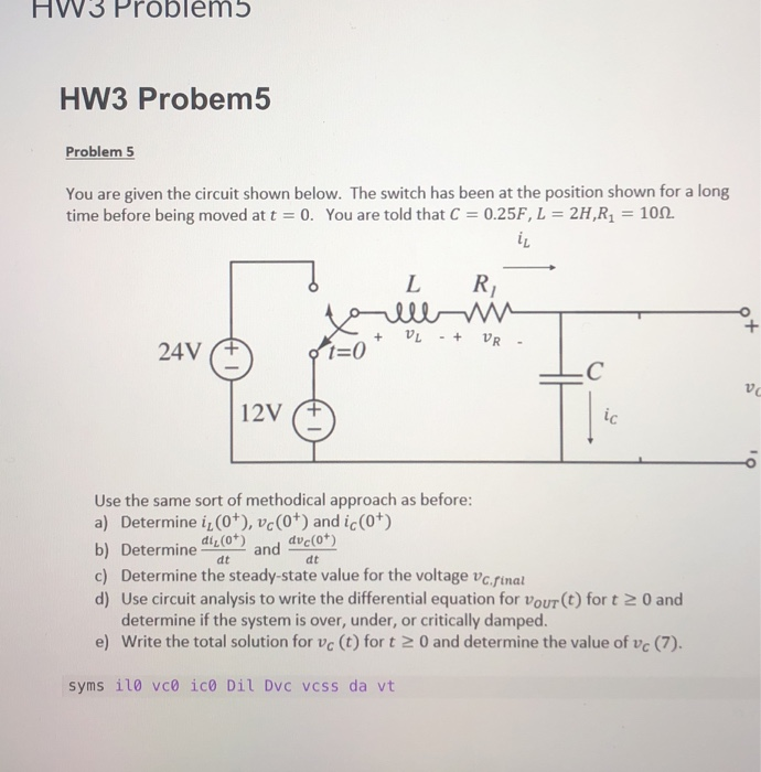 Solved HW3 Problems HW3 Probem Problem 5 You are given the | Chegg.com