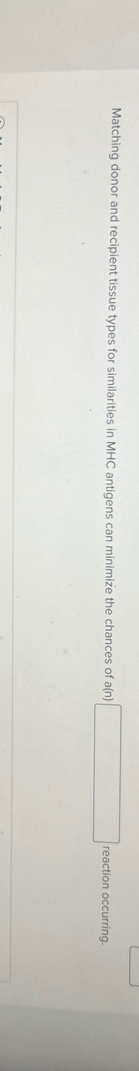 Solved Matching donor and recipient tissue types for | Chegg.com