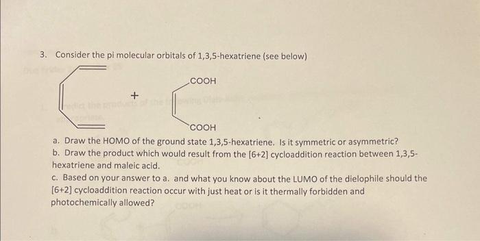 Solved 3 Consider The Pi Molecular Orbitals Of