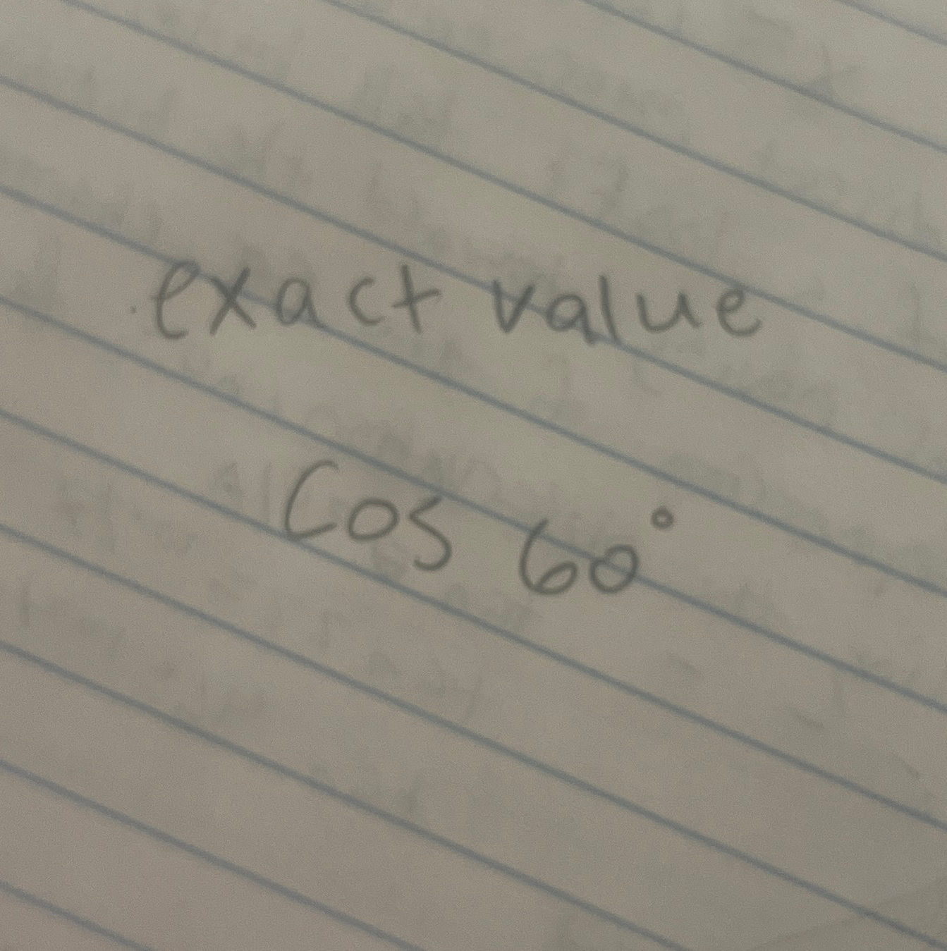 Solved exact value of cos60° | Chegg.com