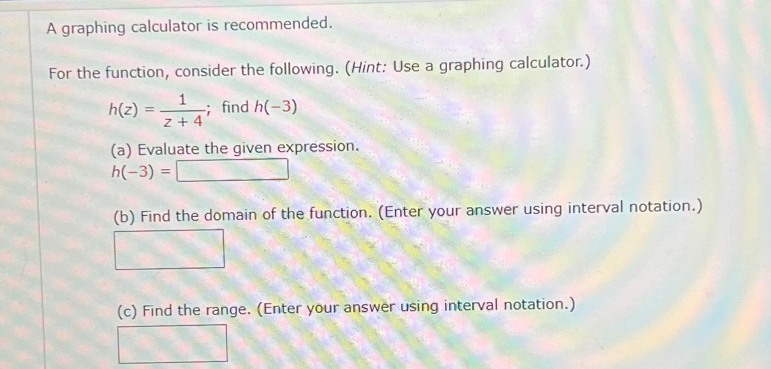 Solved A graphing calculator is recommended.For the | Chegg.com