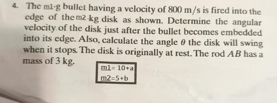 Solved The ml-g bullet having a velocity of 800ms ﻿is fired | Chegg.com