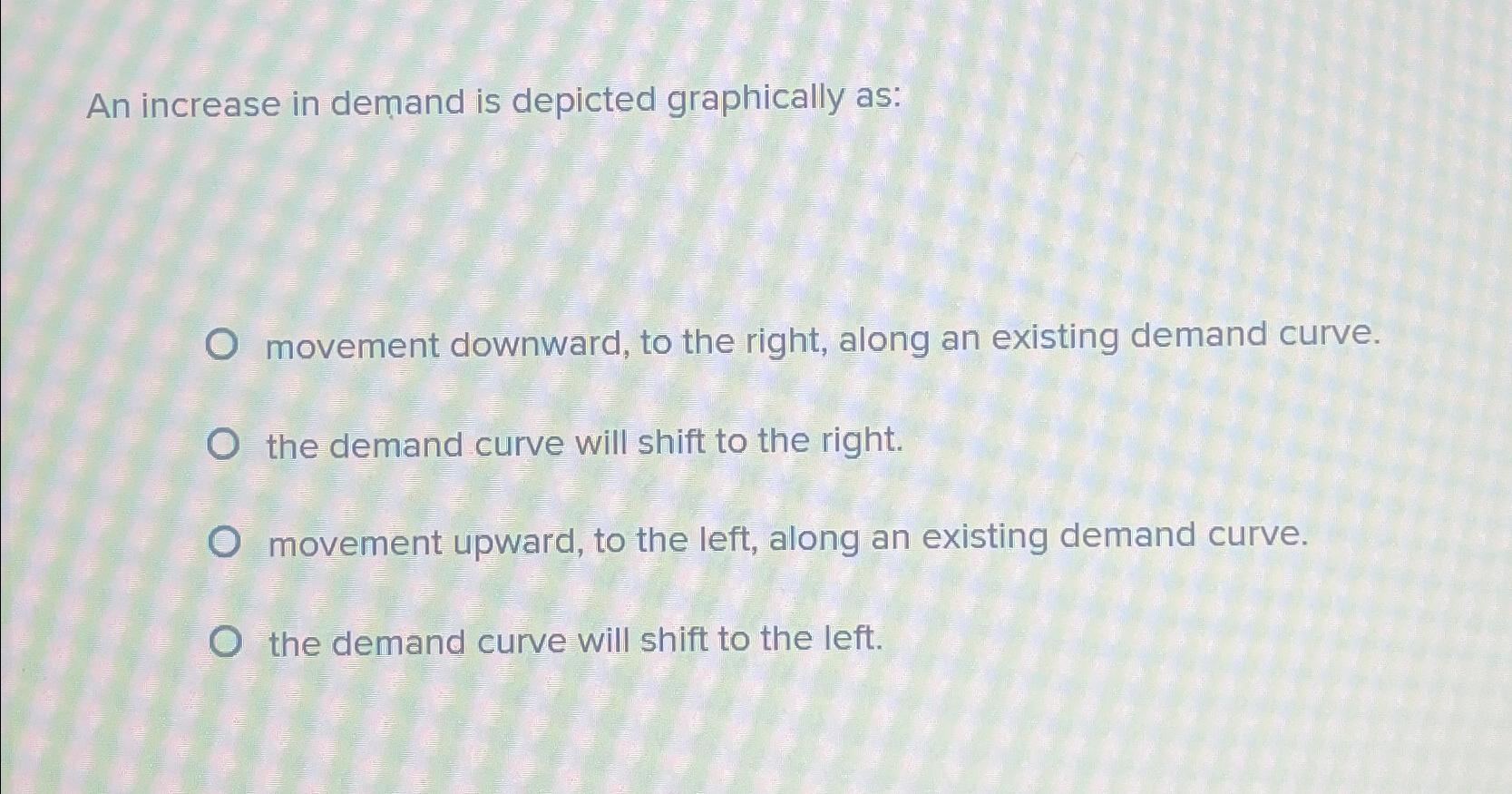 Solved An increase in demand is depicted graphically | Chegg.com