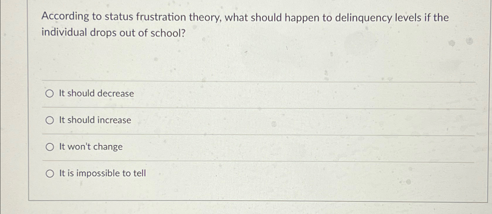 Solved According to status frustration theory, what should | Chegg.com