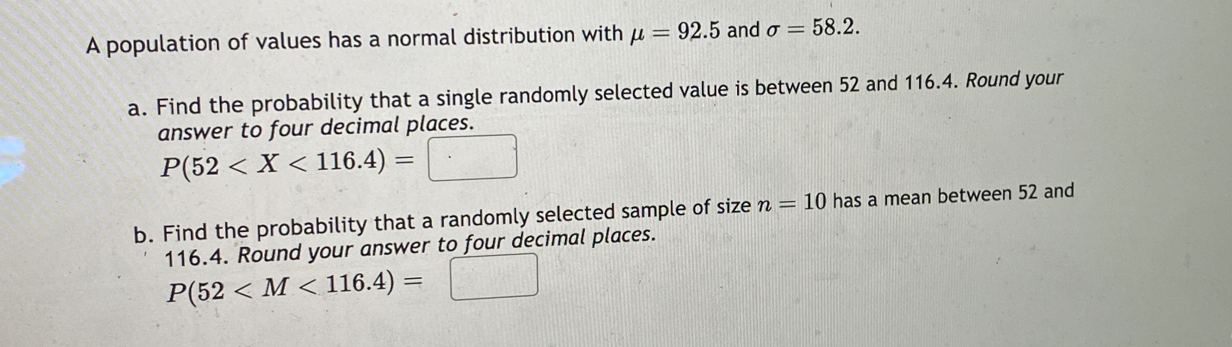 Solved A population of values has a normal distribution with | Chegg.com