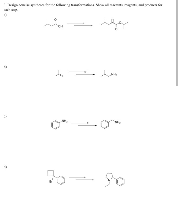 Solved 3. Design concise syntheses for the following | Chegg.com