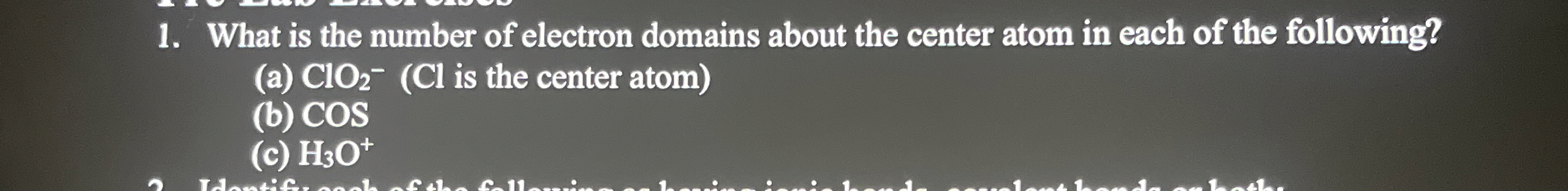 Solved What is the number of electron domains about the | Chegg.com