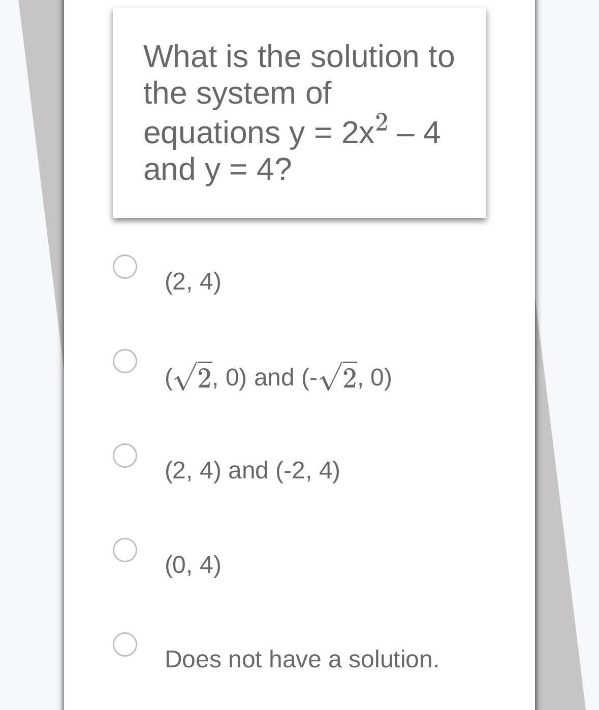 Solved What is the solution to the system of equations | Chegg.com