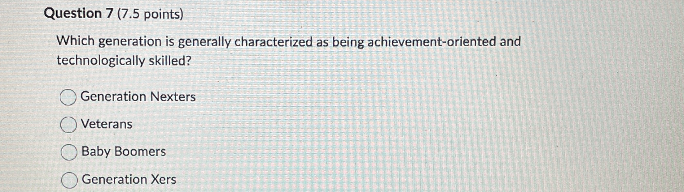 Solved Question 7 ( 7.5 ﻿points)Which generation is | Chegg.com
