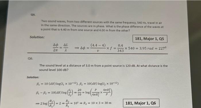 Solved Two sound waves, from two different sources with the | Chegg.com