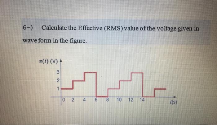 Solved 6-) Calculate the Effective (RMS) value of the | Chegg.com