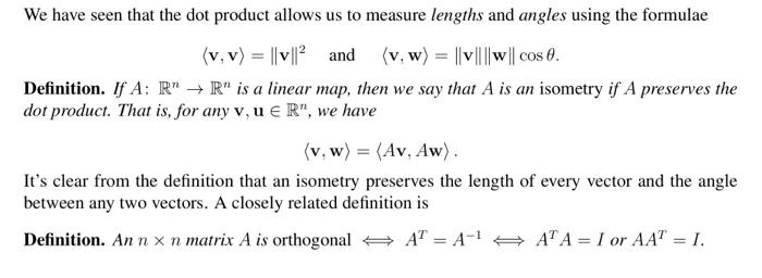 Solved 2. Suppose that A:Rn→Rn is a linear map. Prove: the | Chegg.com