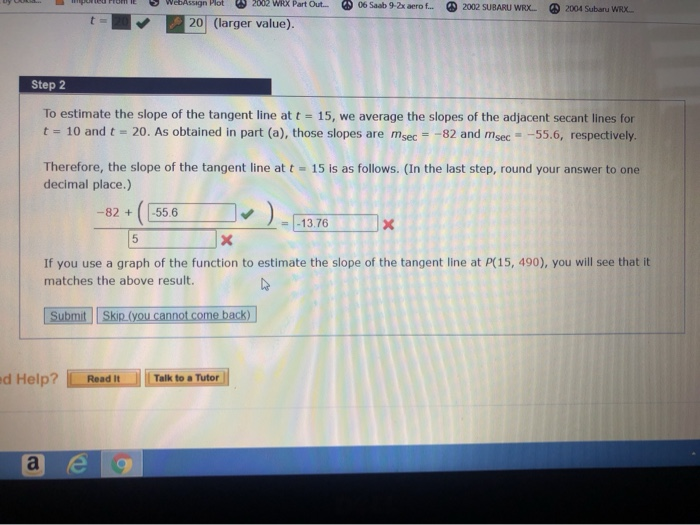 Solved From WebAssign Plot 2002 WIEX Part Out... @ 06 Saab | Chegg.com