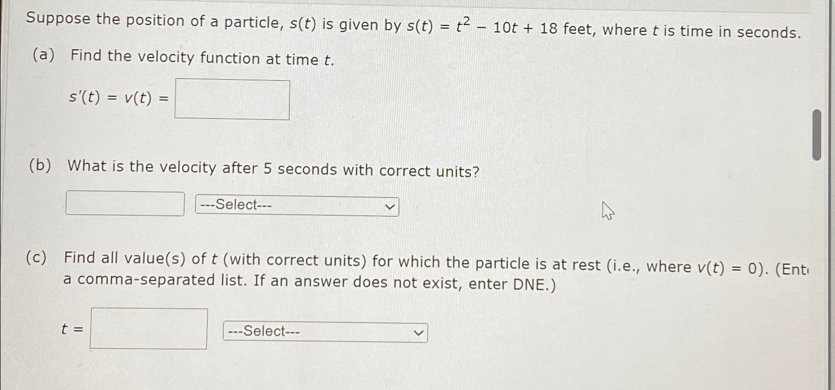Solved Suppose the position of a particle, s(t) ﻿is given by | Chegg.com