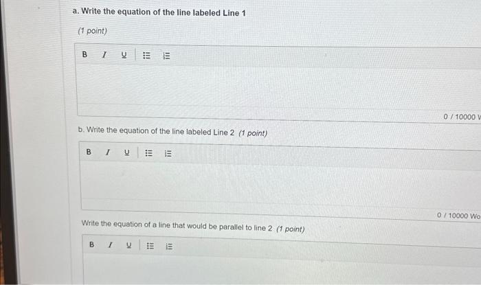 Solved a. Write the equation of the line labeled Line 1 a. | Chegg.com