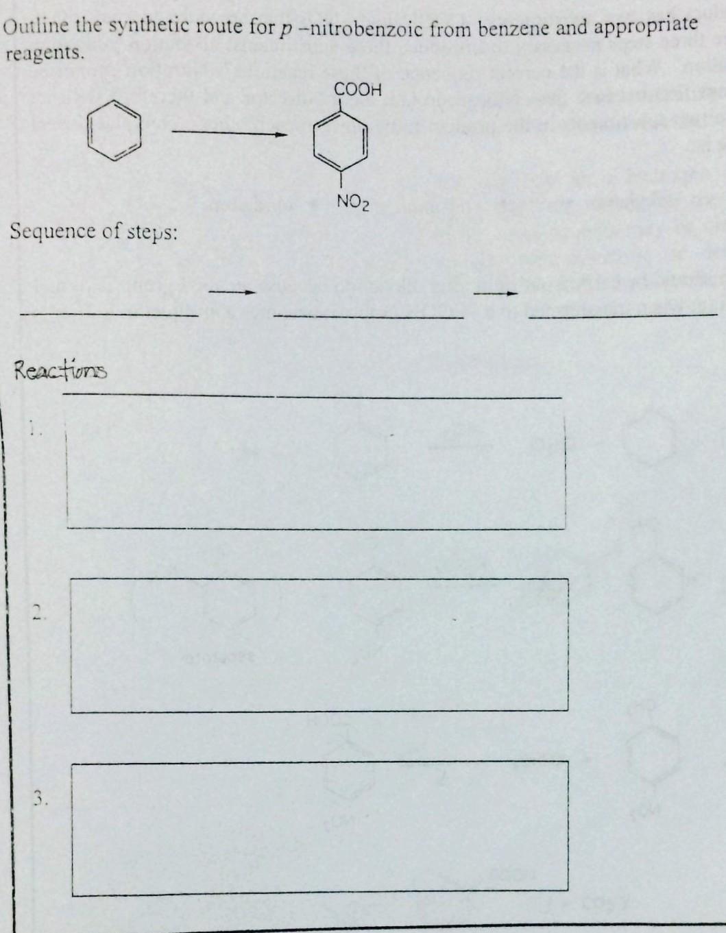 Solved Outline the synthetic route for p-nitrobenzoic from | Chegg.com