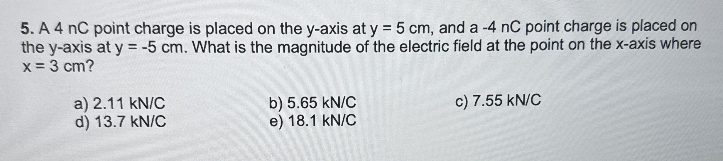 Solved A 4 ﻿nC point charge is placed on the y-axis at | Chegg.com