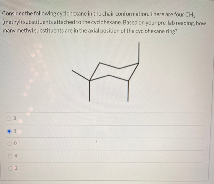 Solved Consider the following cyclohexane in the chair | Chegg.com