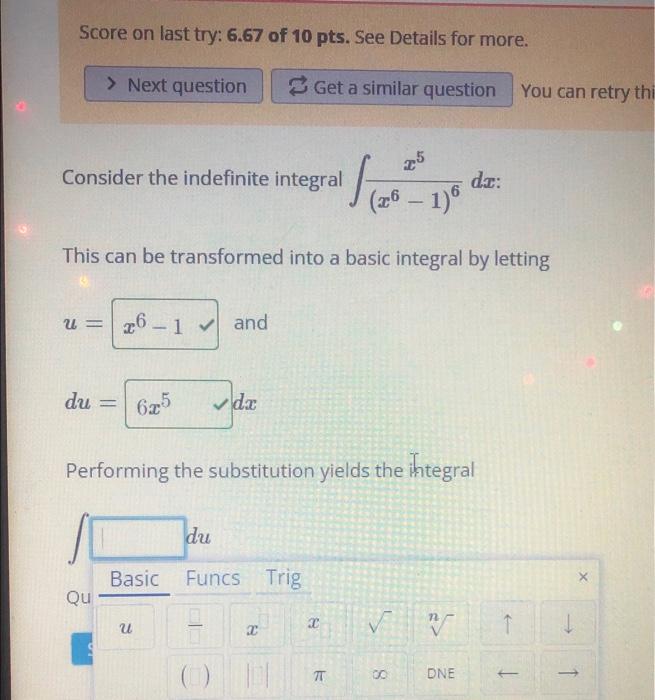 Solved Hi im having a hard time with u substitution | Chegg.com