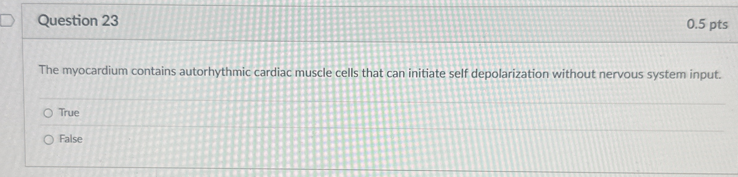 Solved Question 230.5 ﻿ptsThe myocardium contains | Chegg.com