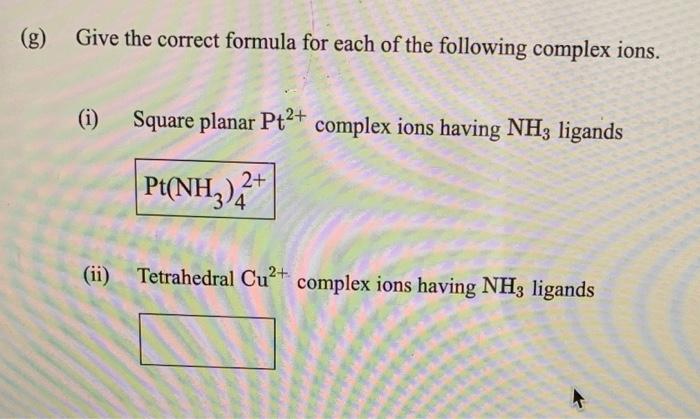 Solved Give the correct formula for each of the following | Chegg.com