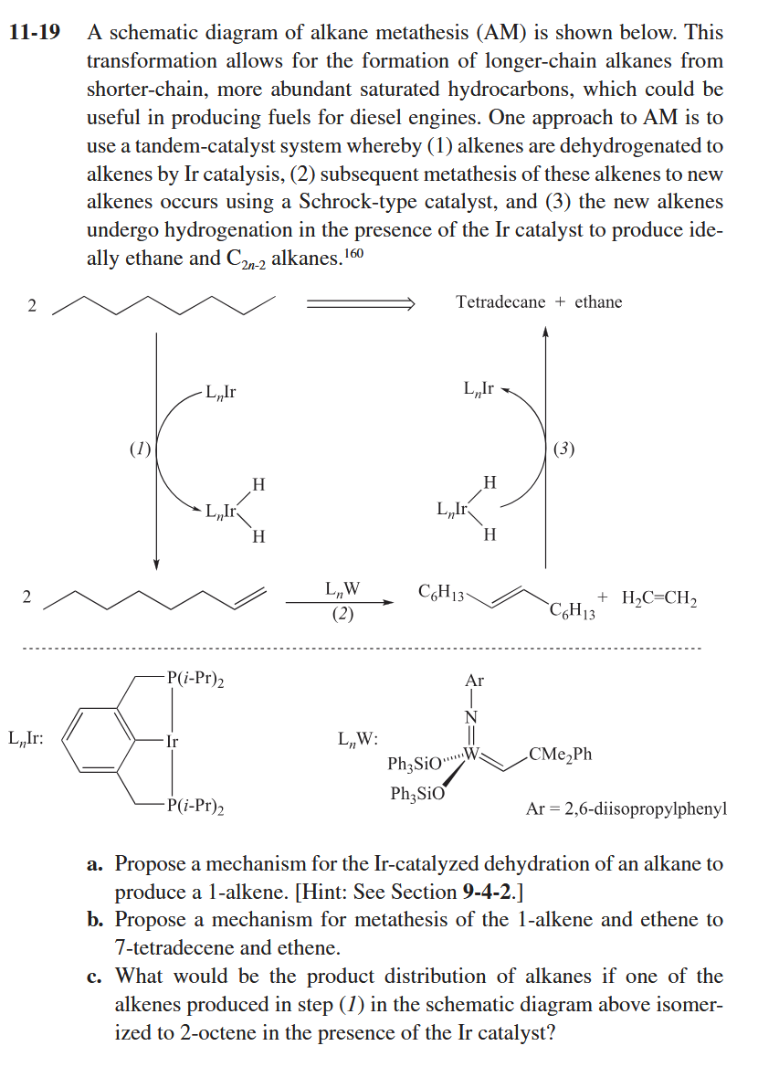 11-19 ﻿A schematic diagram of alkane metathesis (AM) | Chegg.com