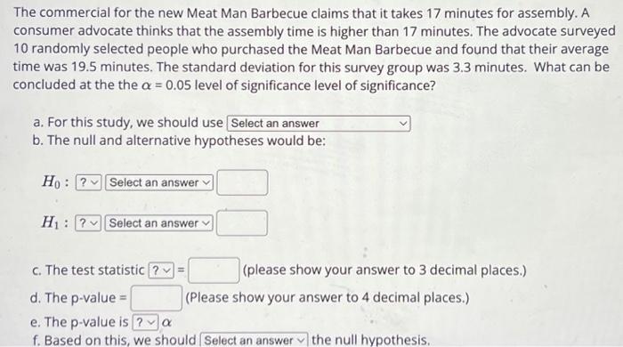 Solved The commercial for the new Meat Man Barbecue claims | Chegg.com