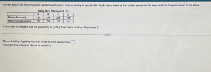 Solved Use the data in the following tabie, which lists | Chegg.com