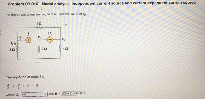 Solved Problem 03.010 - Nodal analysis: Independent current | Chegg.com