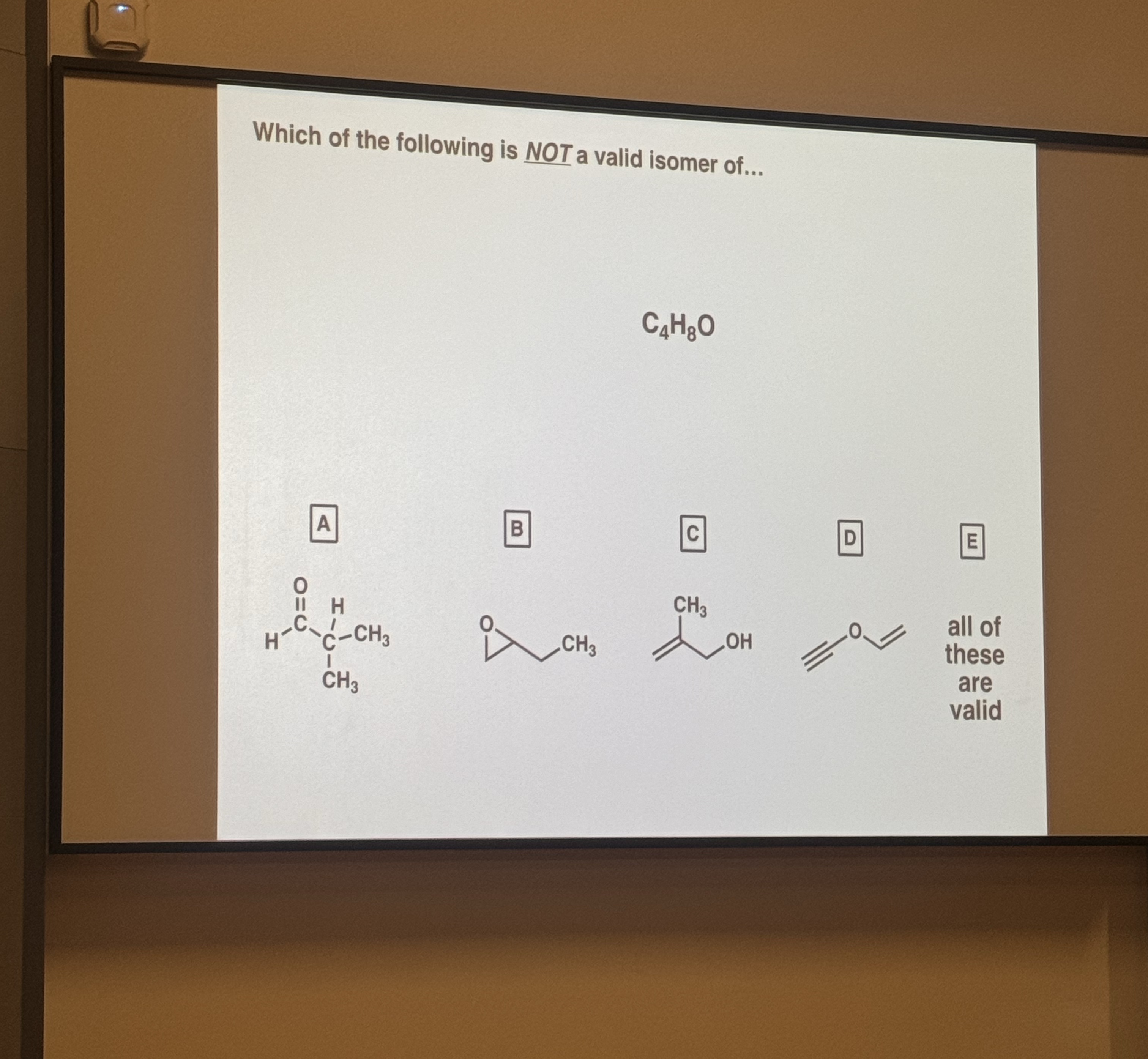 Solved Which of the following is NOT a valid isomer | Chegg.com