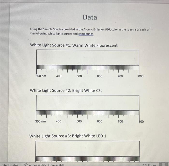 Using the Sample Spectra provided in the Atomic | Chegg.com