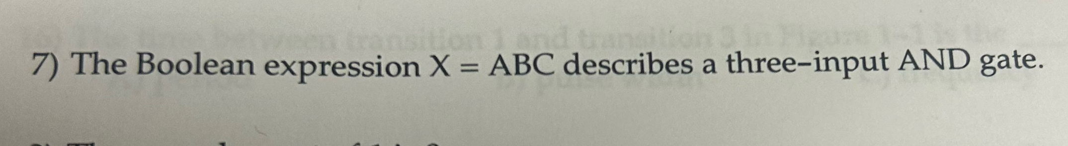Solved The Boolean expression x=ABC describes a three-input | Chegg.com