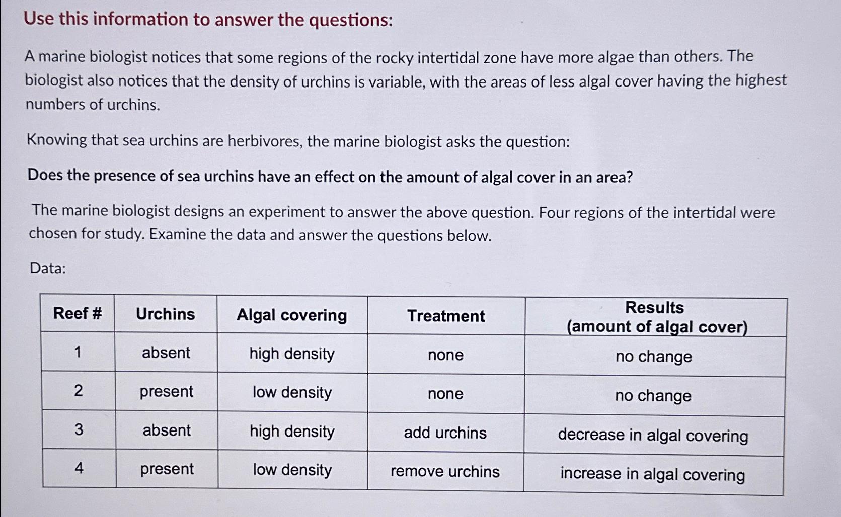 Solved Use this information to answer the questions:A marine | Chegg.com