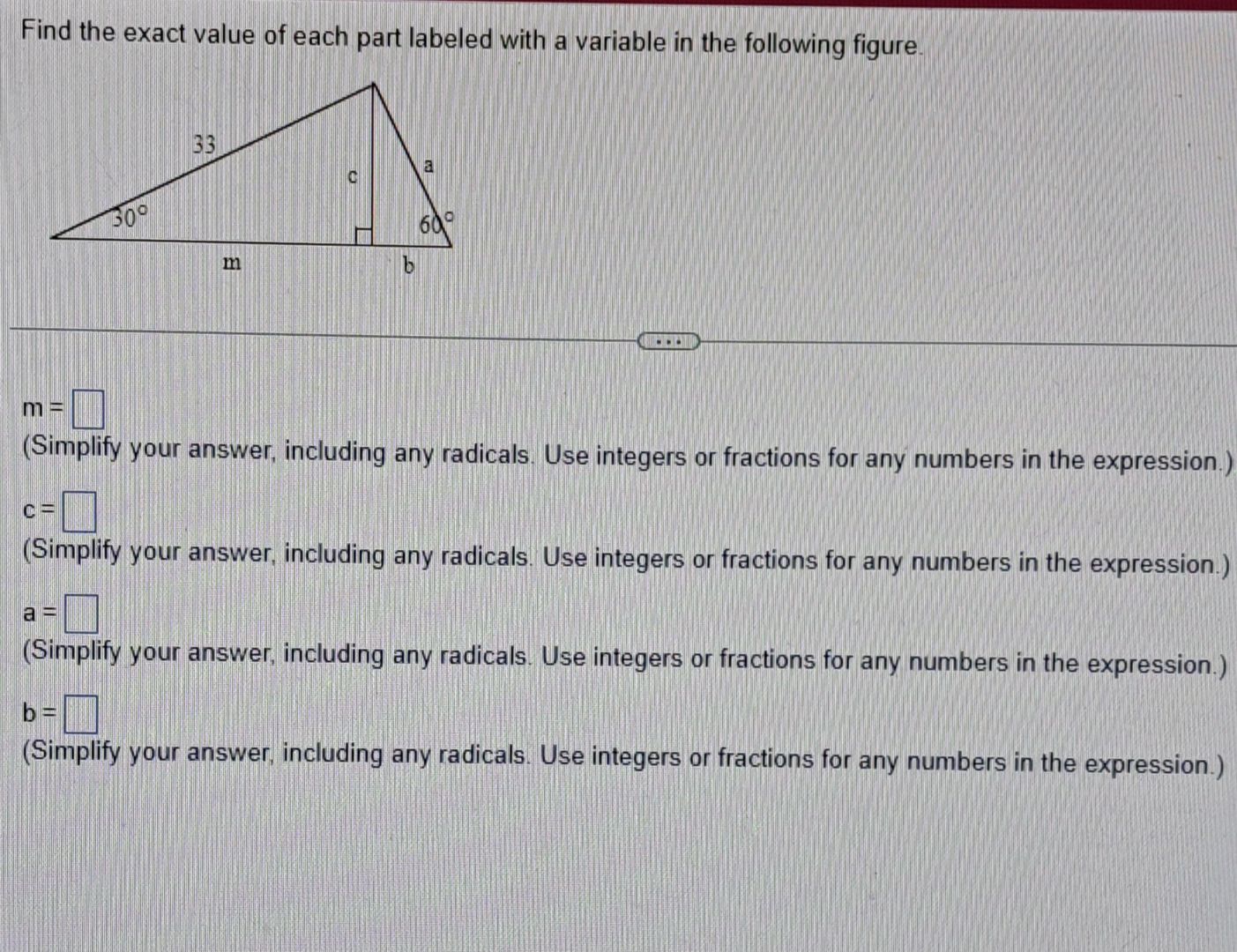 Find the exact value of each part labeled with a | Chegg.com