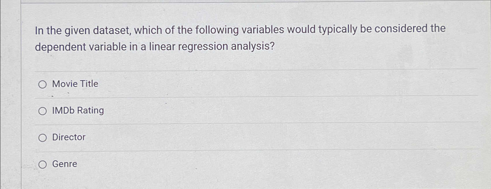 Solved In the given dataset, which of the following | Chegg.com
