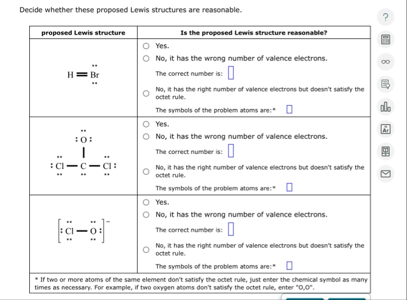 Solved Decide whether these proposed Lewis structures are | Chegg.com