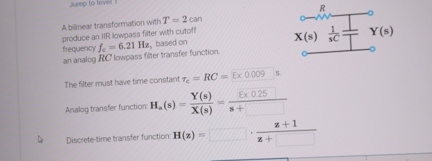 Solved A bilinear transformation with T=2 ﻿can produce an | Chegg.com