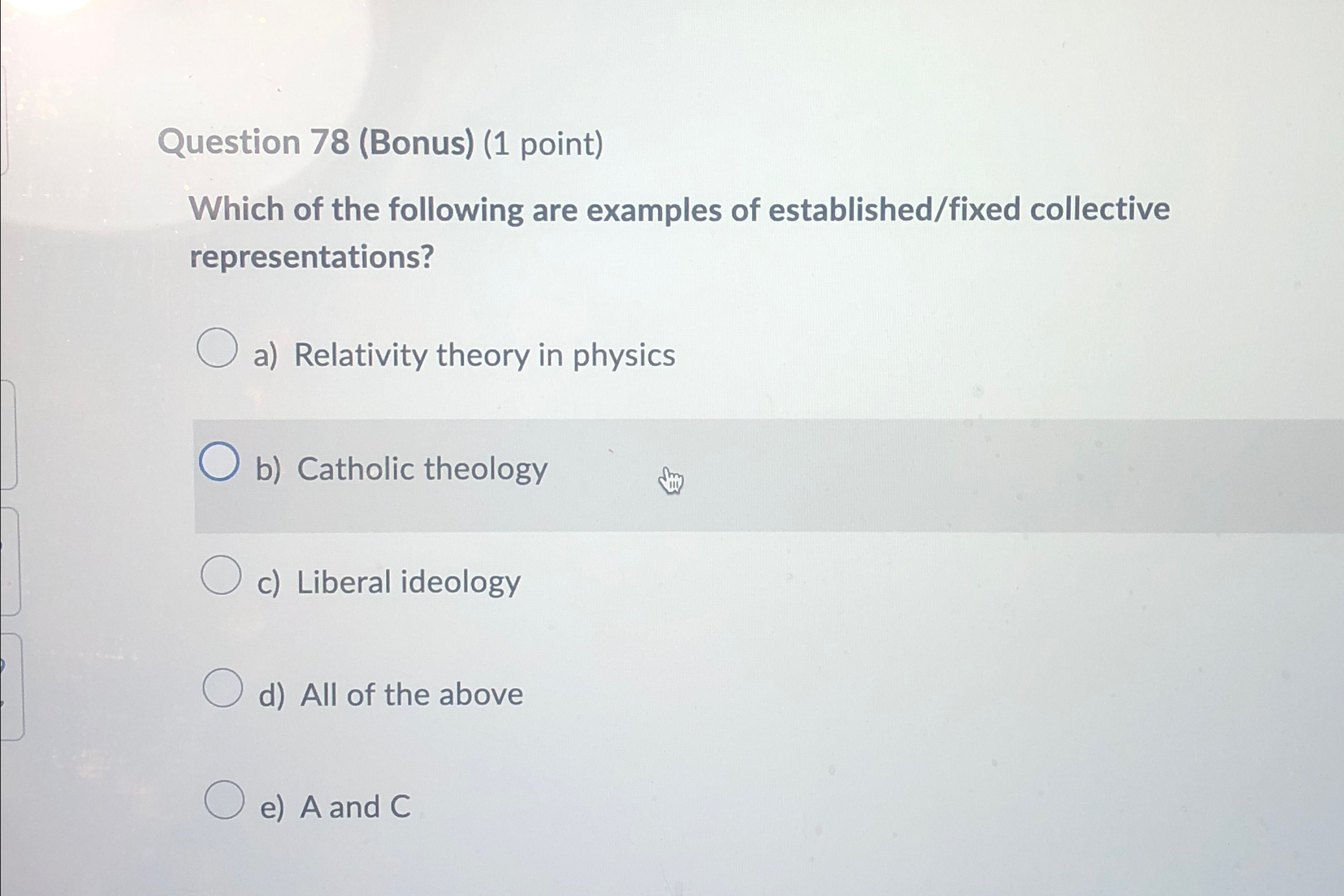 Solved Question 78 (Bonus) (1 ﻿point)Which of the following | Chegg.com