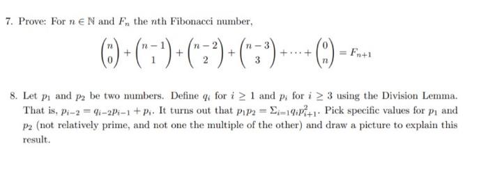 Solved 7. Prove: For n∈N and Fn the nth Fibonacci number, | Chegg.com