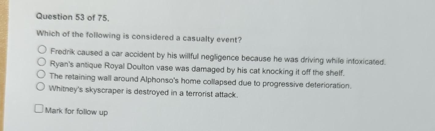 Solved Question 53 ﻿of 75.Which of the following is | Chegg.com