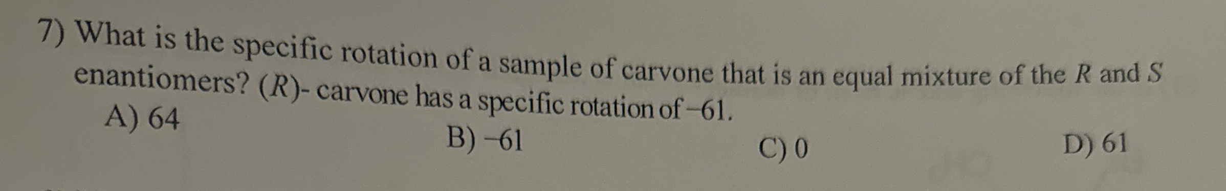 Solved What is the specific rotation of a sample of carvone | Chegg.com
