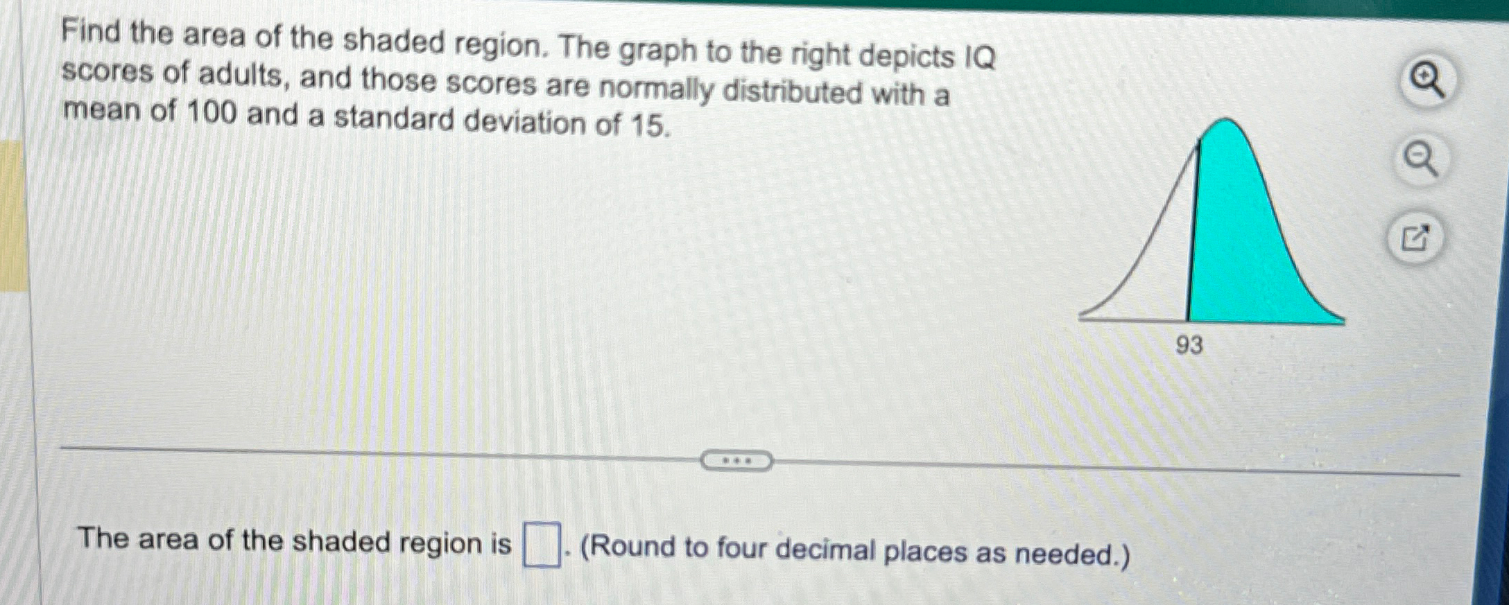 Solved Find the area of the shaded region. The graph to the | Chegg.com