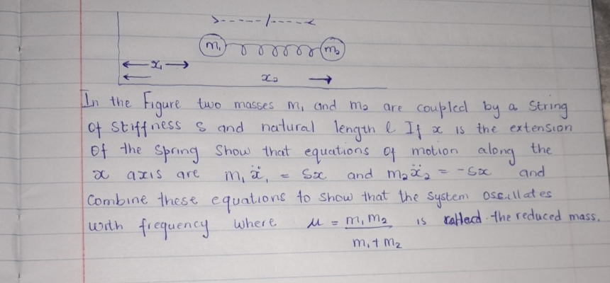 Solved In the Figure two masses m1 ﻿and m0 ﻿are coupled by a | Chegg.com