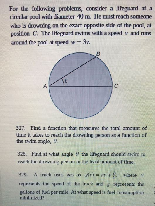 Solved Consider a lifeguard at a circular pool with diameter | Chegg.com