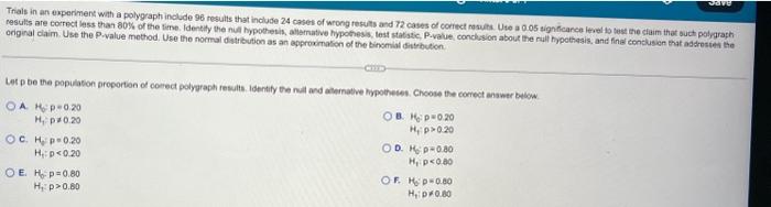 Solved Trials in an experiment wath a polygraph include 96 | Chegg.com