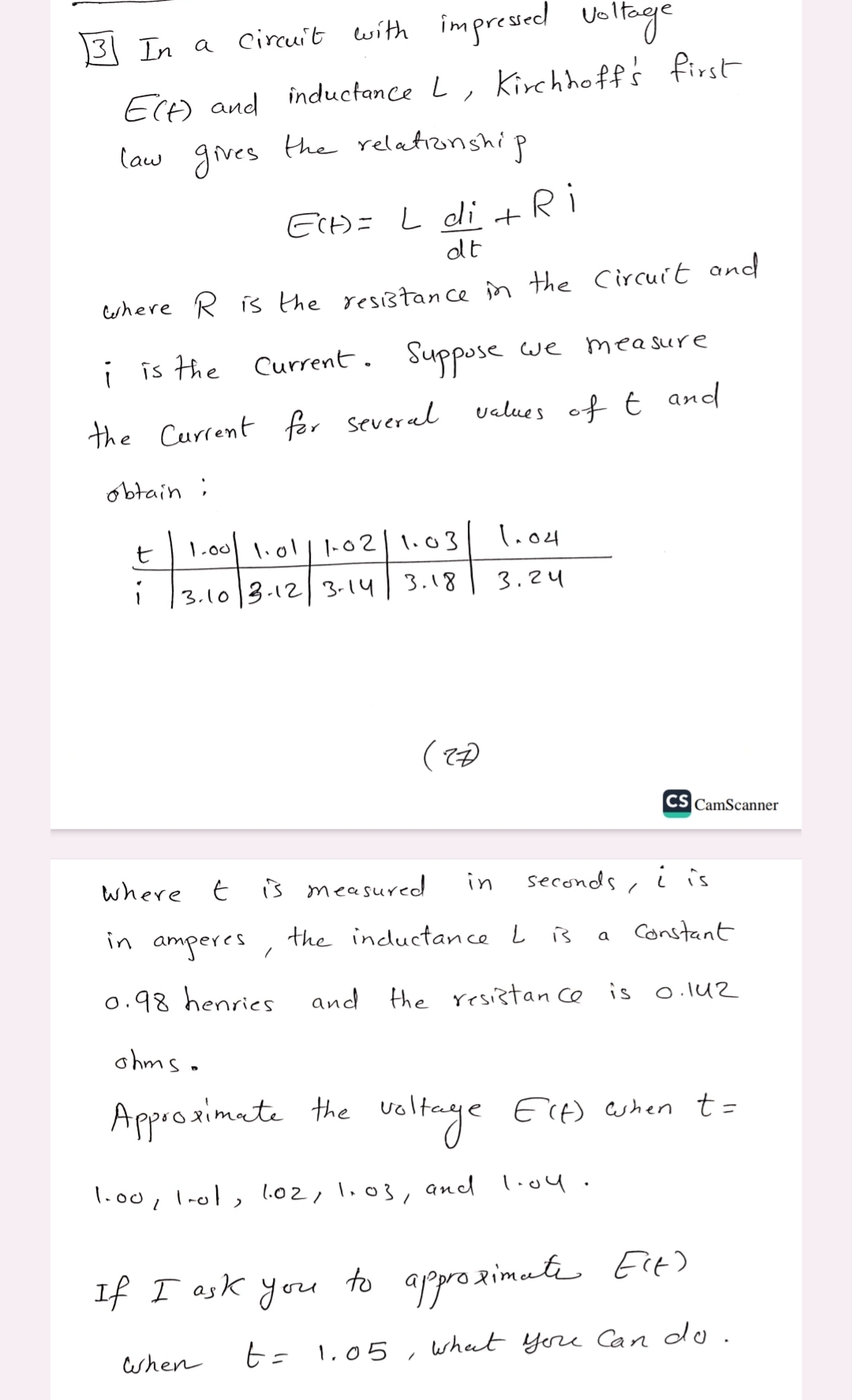 Solved (3] ﻿In a circuit with impressed voltage E(t) ﻿and | Chegg.com